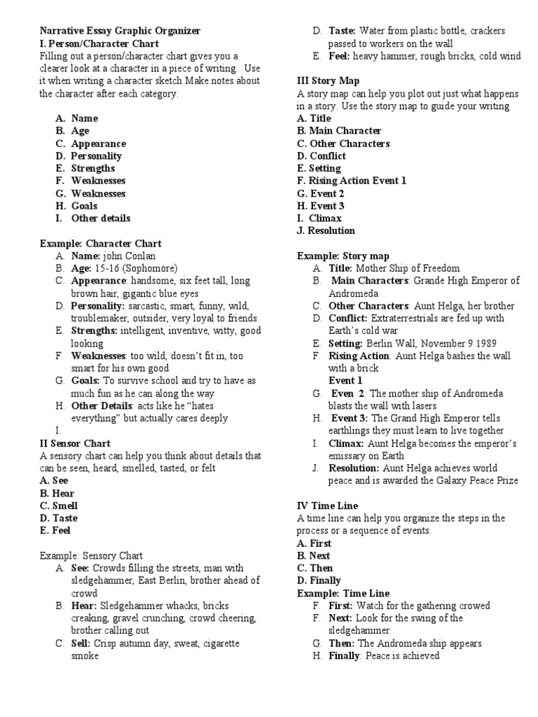 Narrative Essay Graphic Organizer | PDF | Young Adult