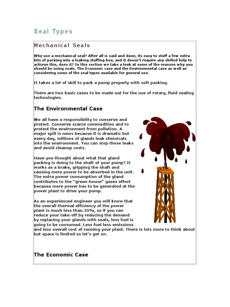 An Overview of Mechanical Seal Types and the Economic and Environmental ...