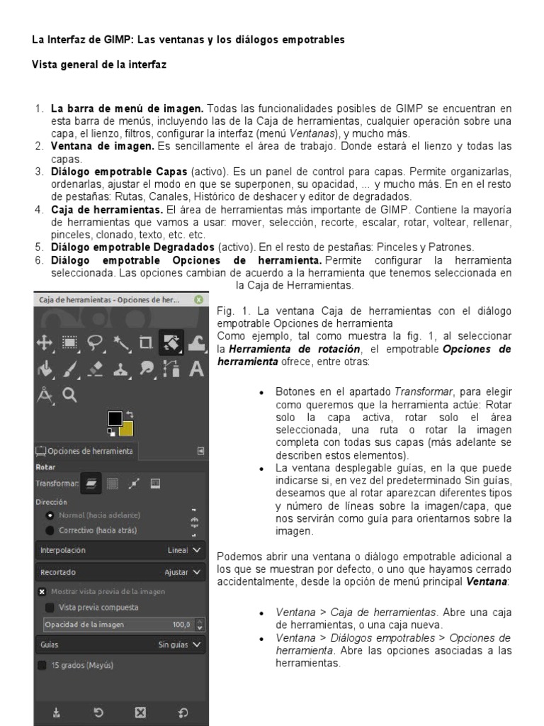 La Interfaz de GIMP | PDF | Ventana (informática) | Informática
