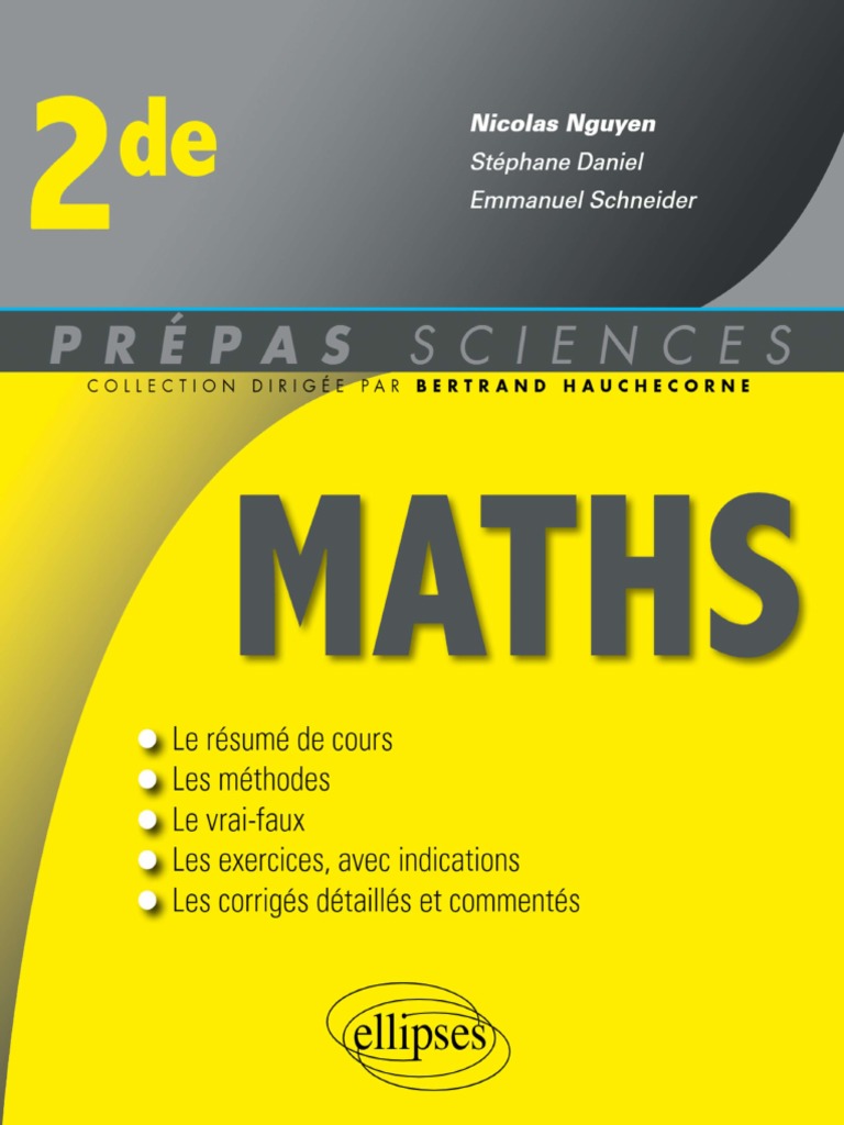 Mathématiques Seconde (Nguyen Nicolas (Coordinateur), Daniel Stéphane Etc.) | PDF