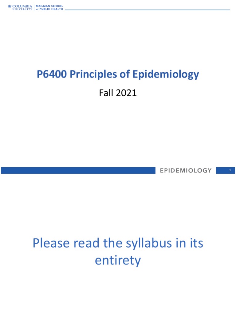 Lecture 1 Overview - 2021 | PDF | Lecture | Epidemiology Lecture 1 Overview - 2021 | PDF | Lecture | Epidemiology