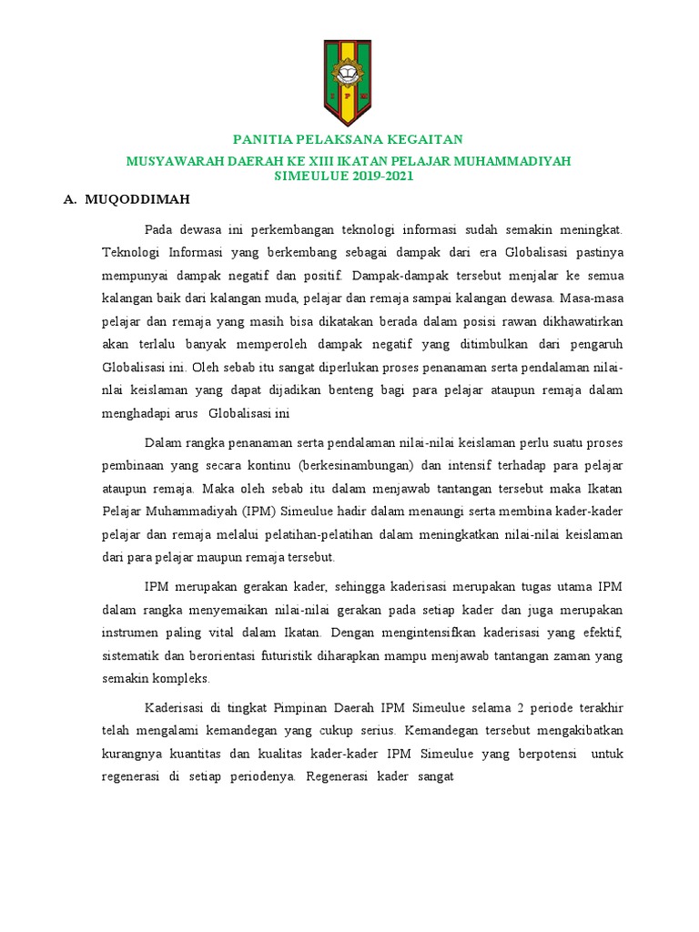 Proposal Musydah Ipm 2021 Revisi | PDF