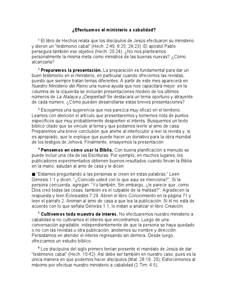 Efectuamos El Ministerio A Cabalidad | PDF | Biblia