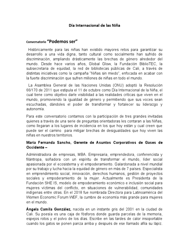 Conversatorio PODEMOS SER | PDF | Igualdad de género | Estudios de género