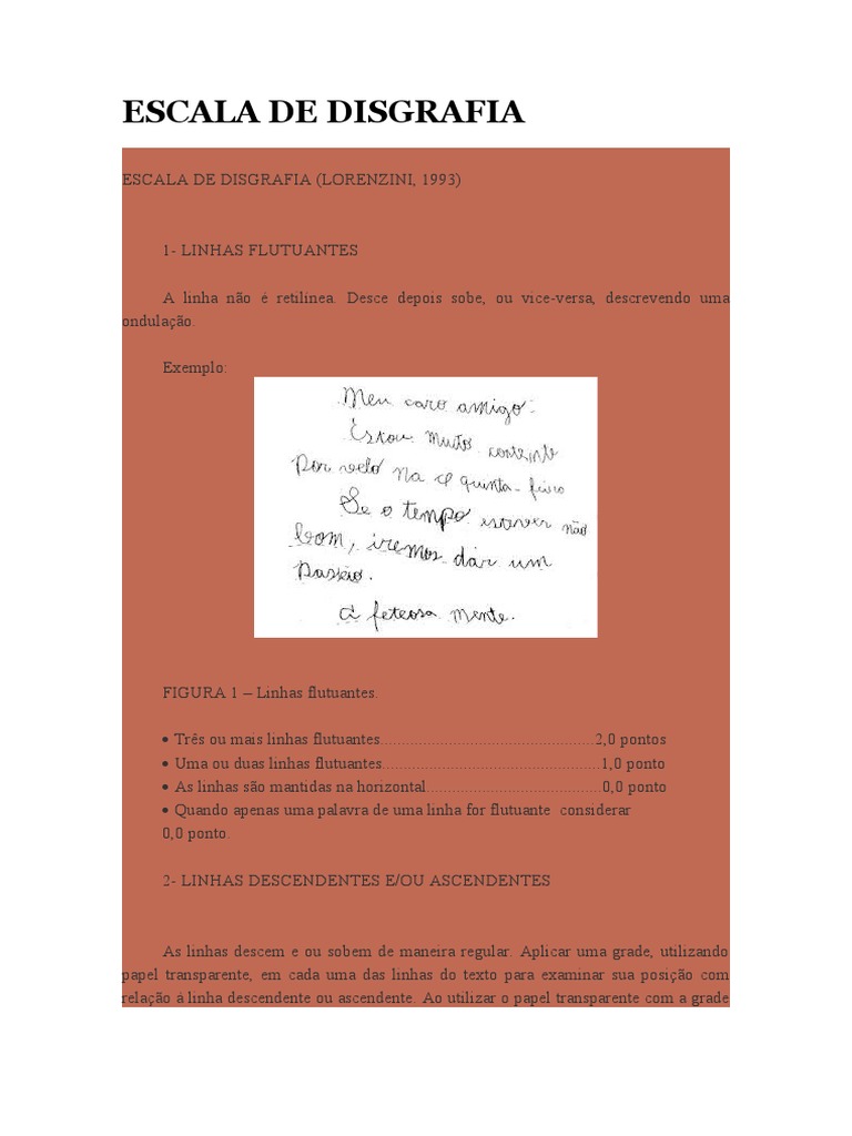 Escala de Disgrafia | PDF