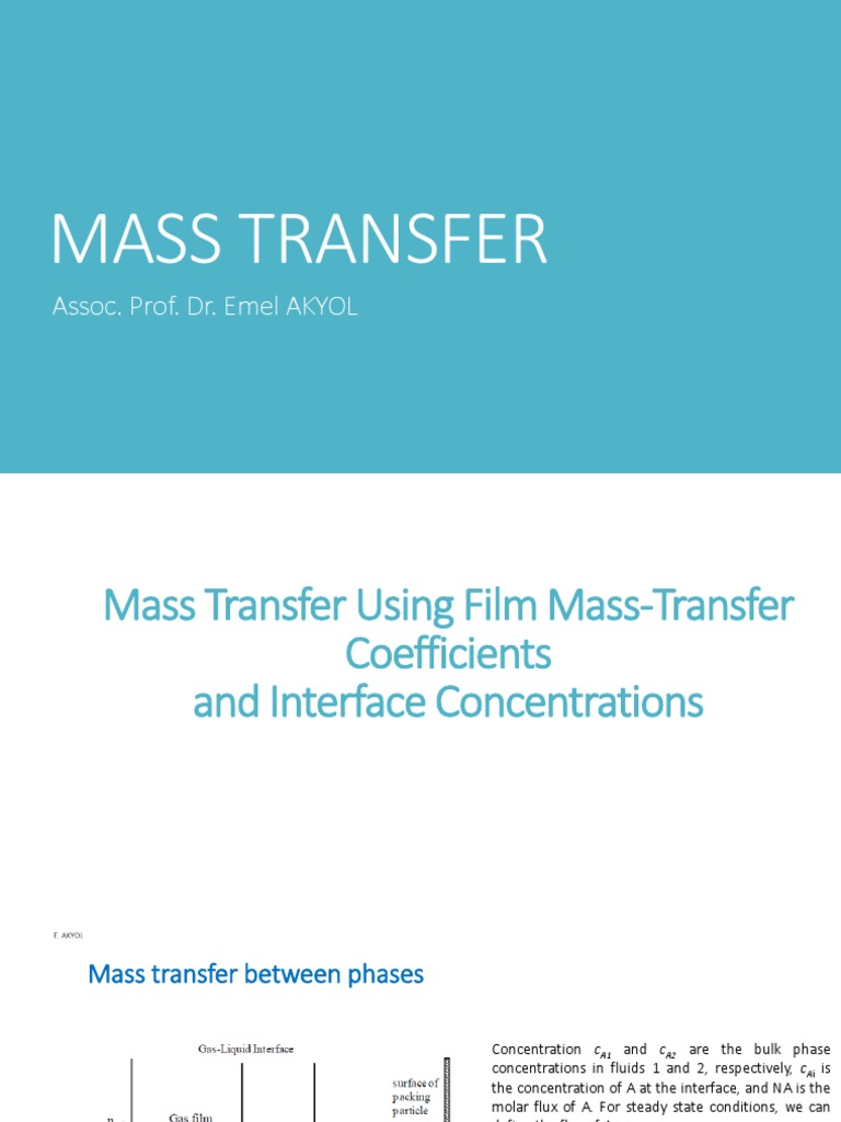 MASS TRANSFER - 4.week | PDF | Chemical Equilibrium | Solubility