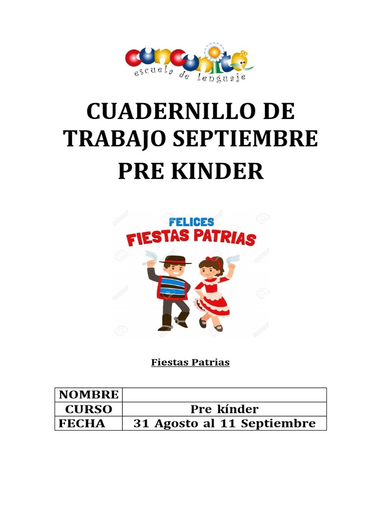 Cuadernillo PK Septiembre N°1 | PDF | Educación de la primera infancia