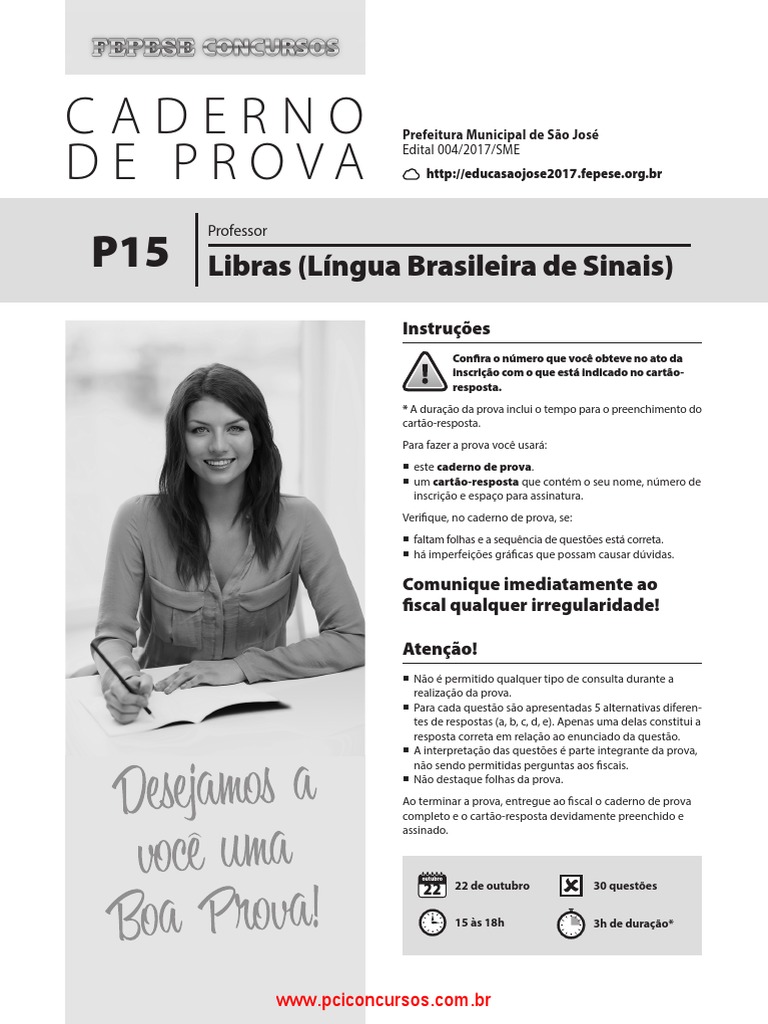 Prova para Professor de Libras | PDF | Pré-escola | Método de ensino