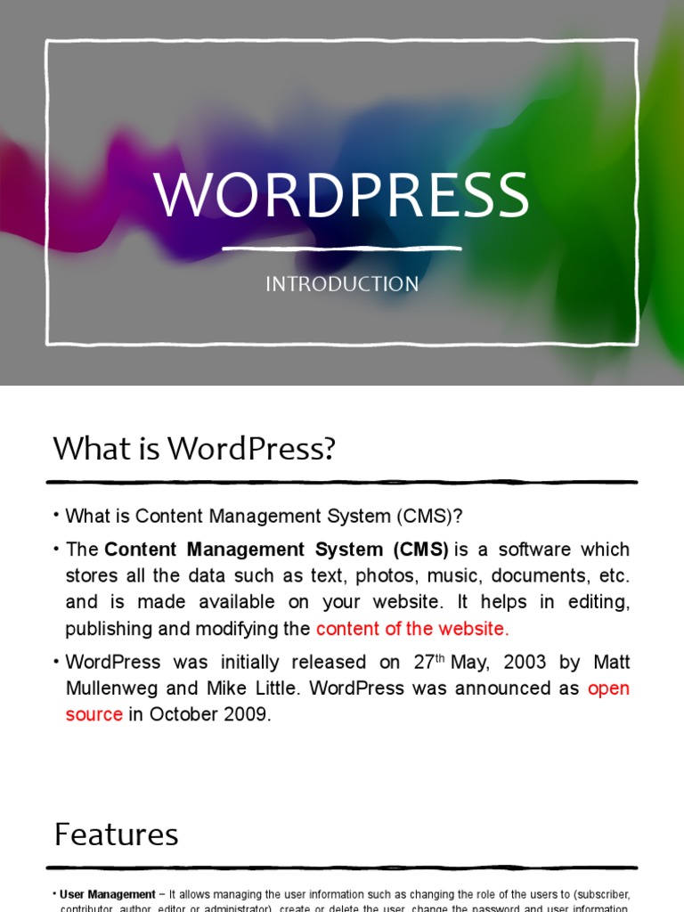 An Introduction to WordPress: Key Features, Advantages, Requirements and the Difference Between ...