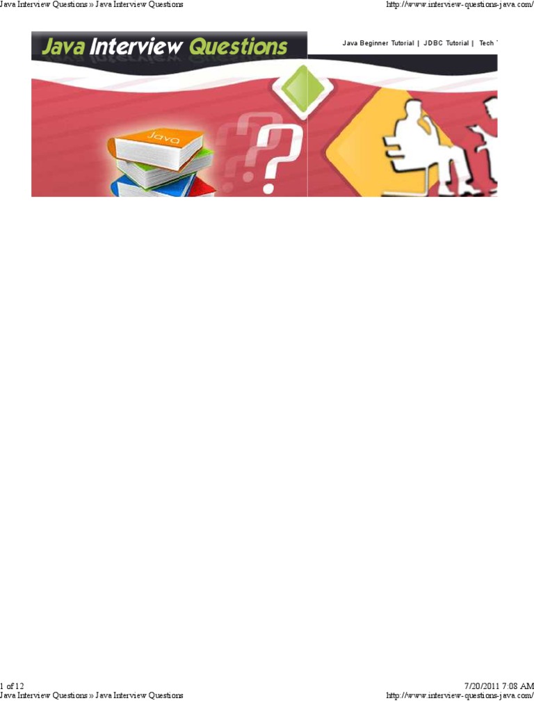 Java Interview Questions Java Interview Questions Pdf Method Computer Programming Java
