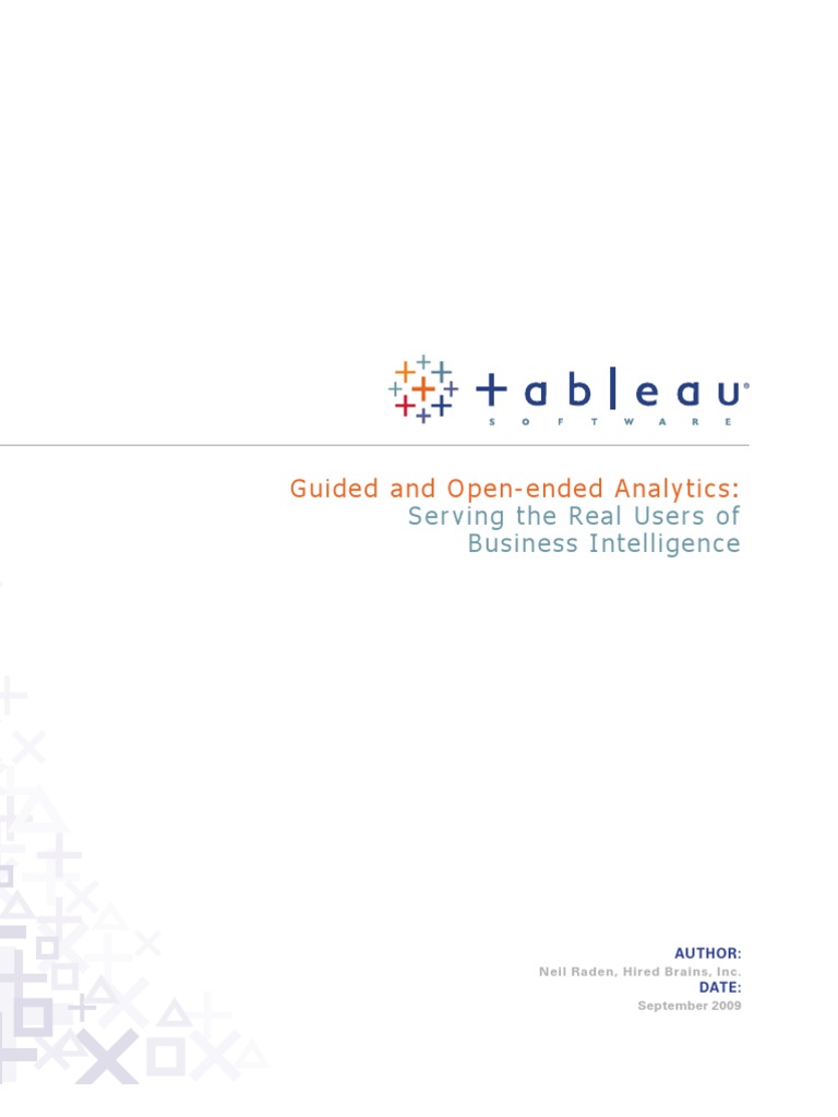 Tableau Neil Raden Guided Open Ended Analytics | PDF | Business ...