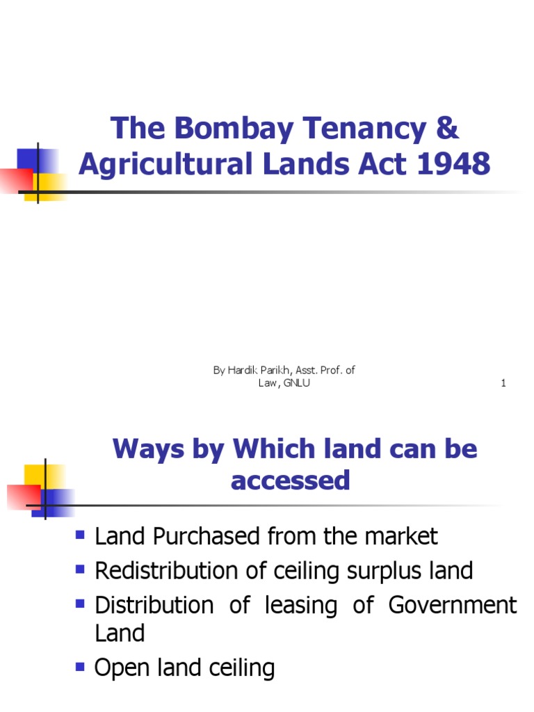 Tenancy & Agricultural Lands Act 1948 | PDF | Leasehold Estate | Lease