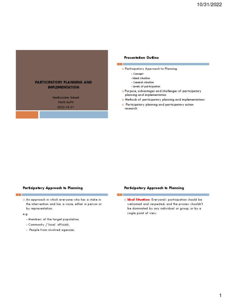 Participatory Planning Guide | PDF | Empowerment | Participatory Action ...