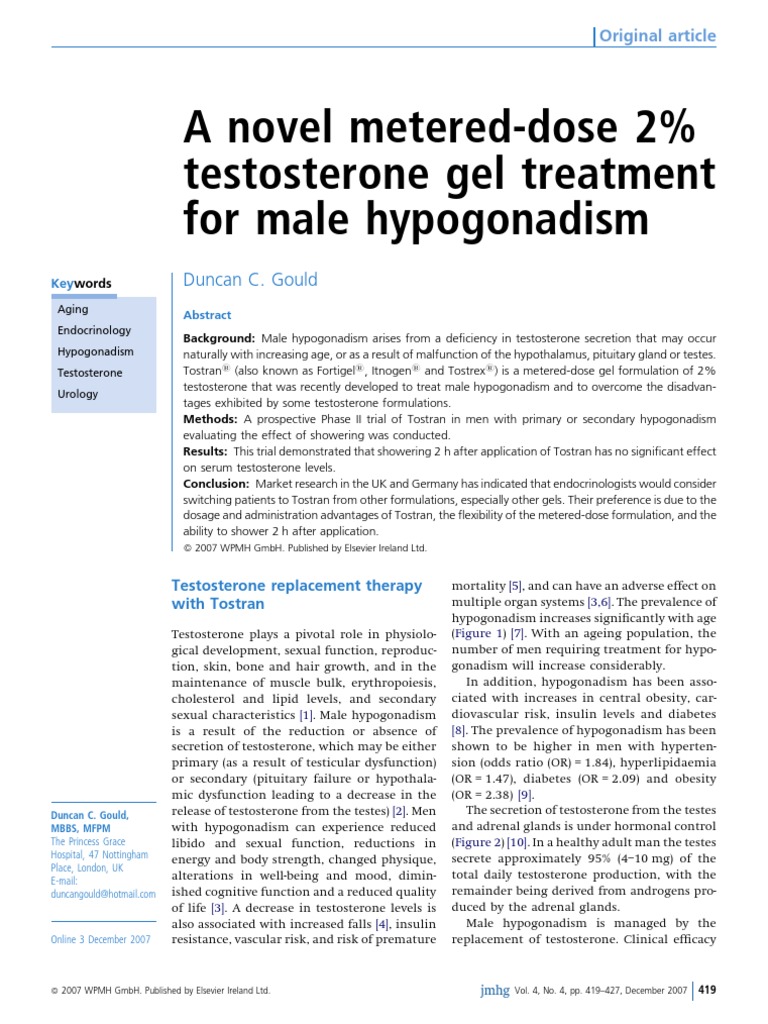 A Novel Metered-Dose 2% | Download Free PDF | Testosterone | Dose ...
