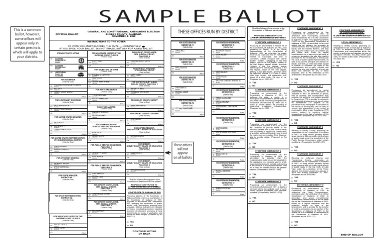 Shelby County Sample Ballot 2022 General Election | PDF | Republican ...