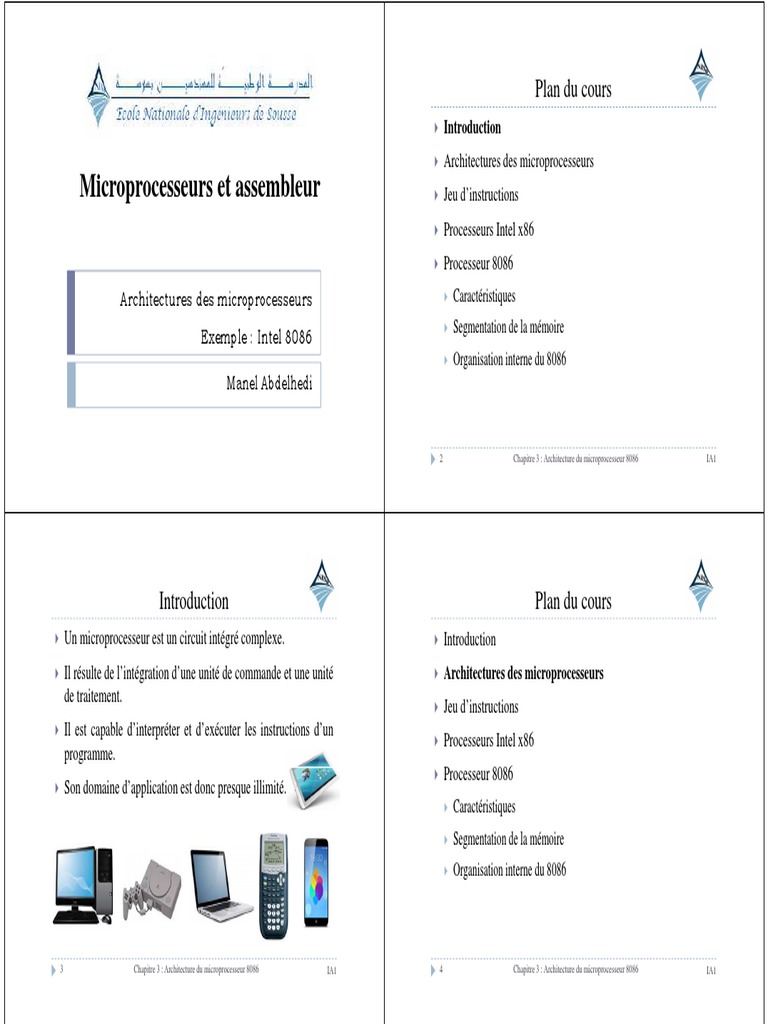 Architecture et Fonctionnement du Microprocesseur Intel 8086 | PDF ...