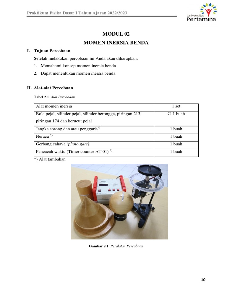 Modul 02 - Momen Inersia Benda | PDF