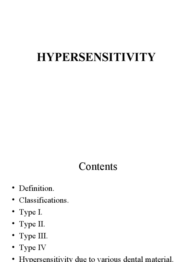 Overview of Hypersensitivity Types | PDF | Allergy | Immunology