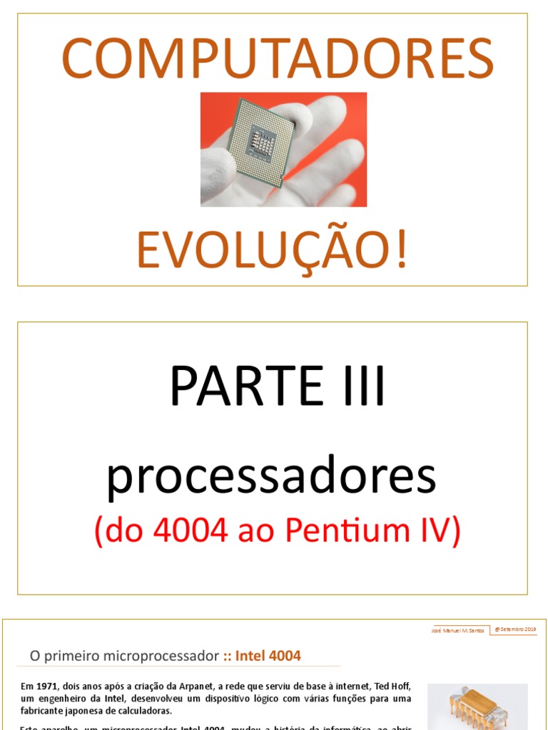 Evolução dos processadores desde o Intel 4004 até o Pentium | PDF ...