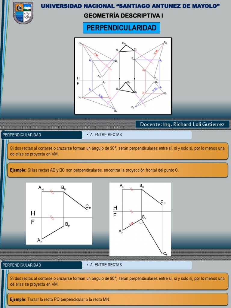 Perpendicularidad | PDF | Perpendicular | Geometria plana)