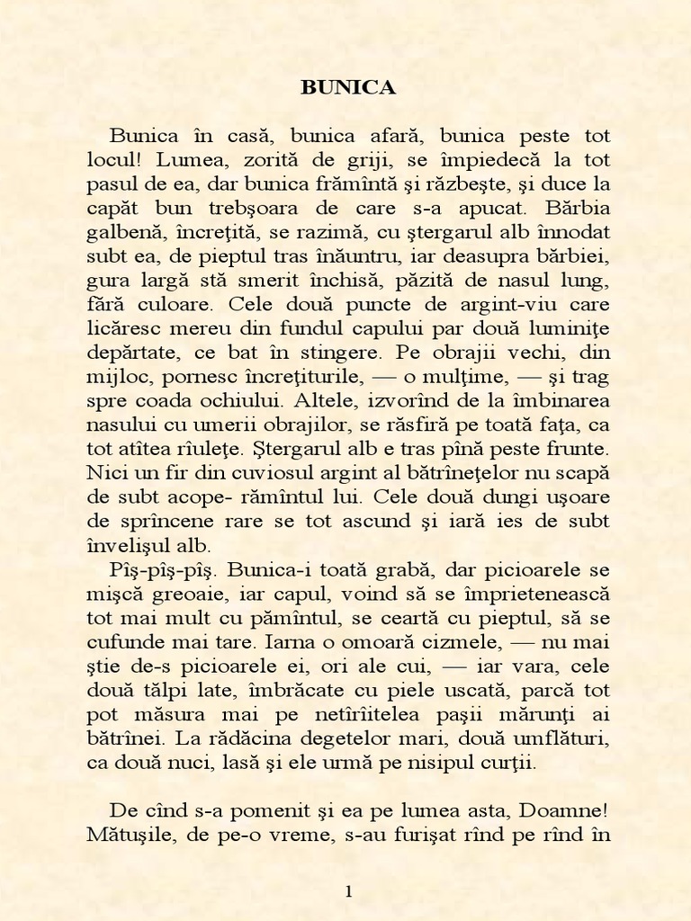 Bunica, de Ion Agarbiceanu | PDF