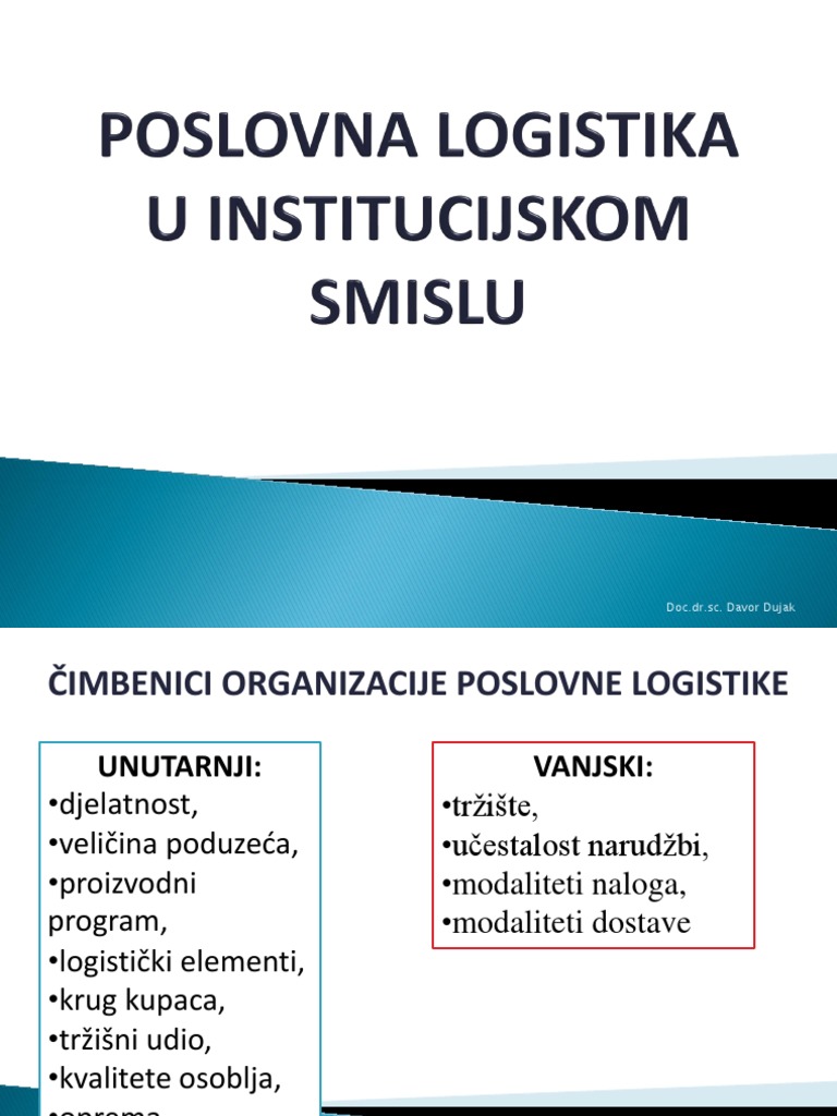12 - Organizacija Logistike I Logističke Organizacije-2020 | PDF