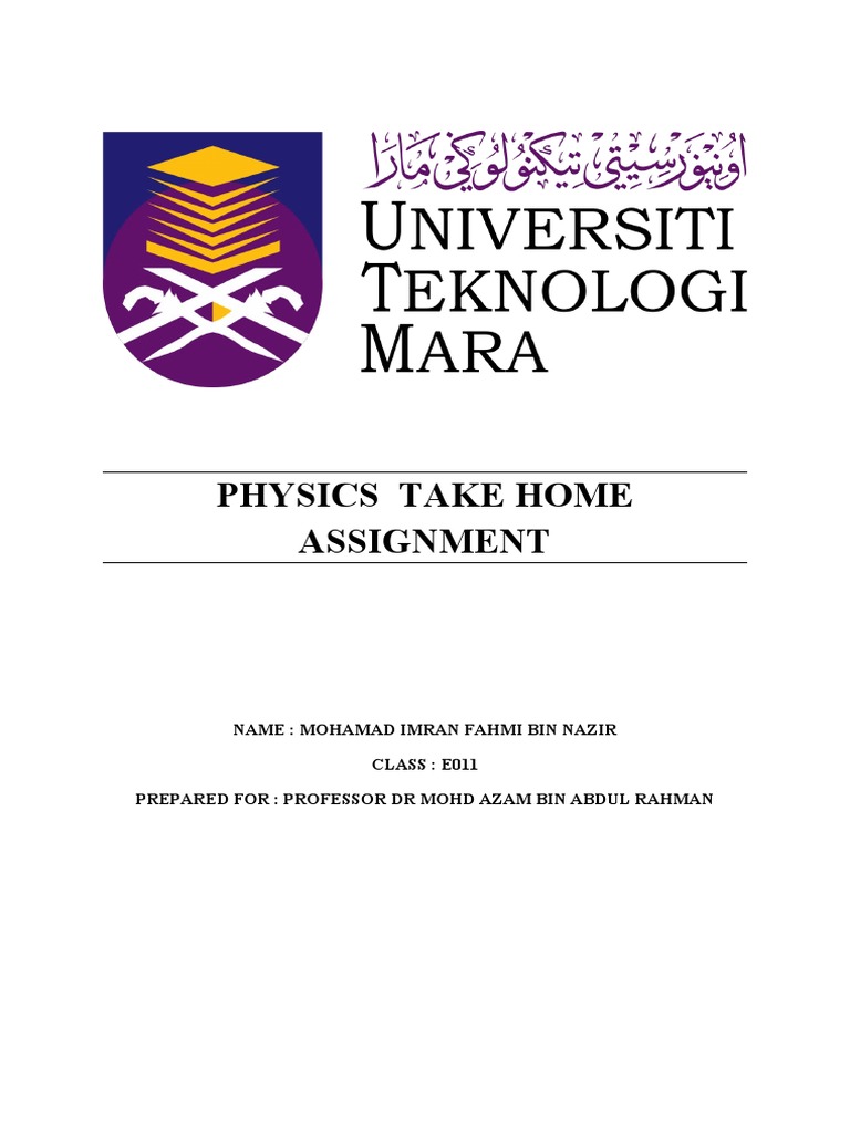 Physics Take Home Assignment | PDF
