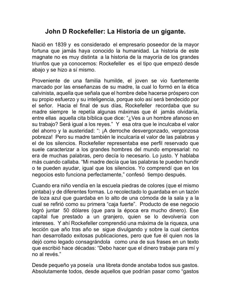 John D Rockefeller | PDF | John D. Rockefeller
