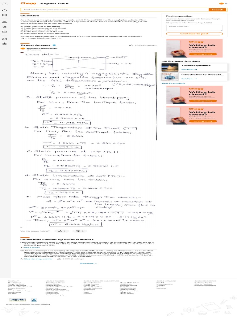 Air Enters A Converging-Diverging Nozzle, at 1.5 M | PDF | Mach Number ...