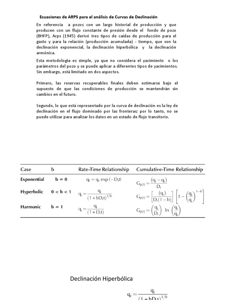 Ecuaciones ARPS para Curvas de Declinación | PDF | Tecnología