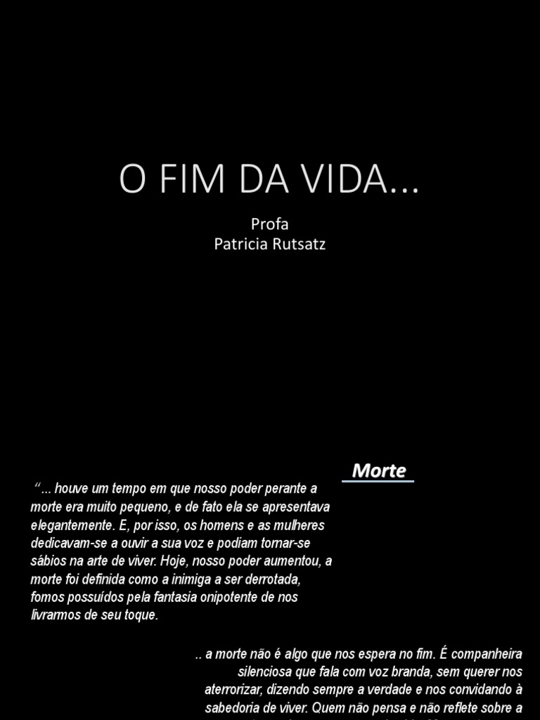 O Fim Da Vida | PDF | Cuidado paliativo | Morte