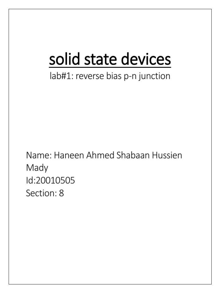 Solid State Devices | PDF | P–N Junction | Diode
