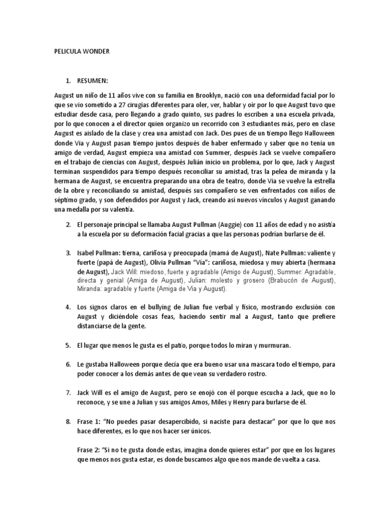 Pelicula Wonder | PDF