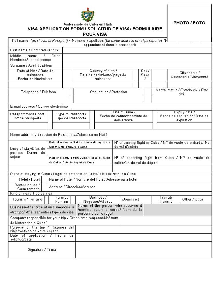 Formulario Visado | PDF | Visa de viaje | Ley de inmigracion