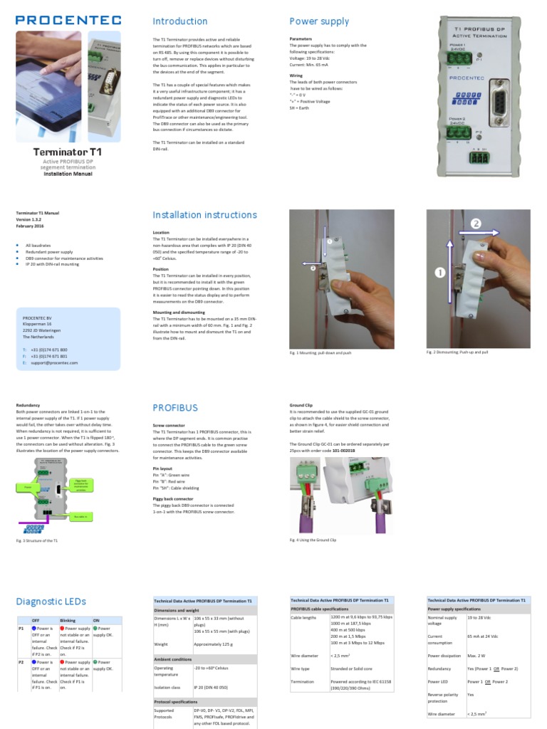 Procentec t1 Terminator Manual en v210 | PDF | Electrical Connector ...