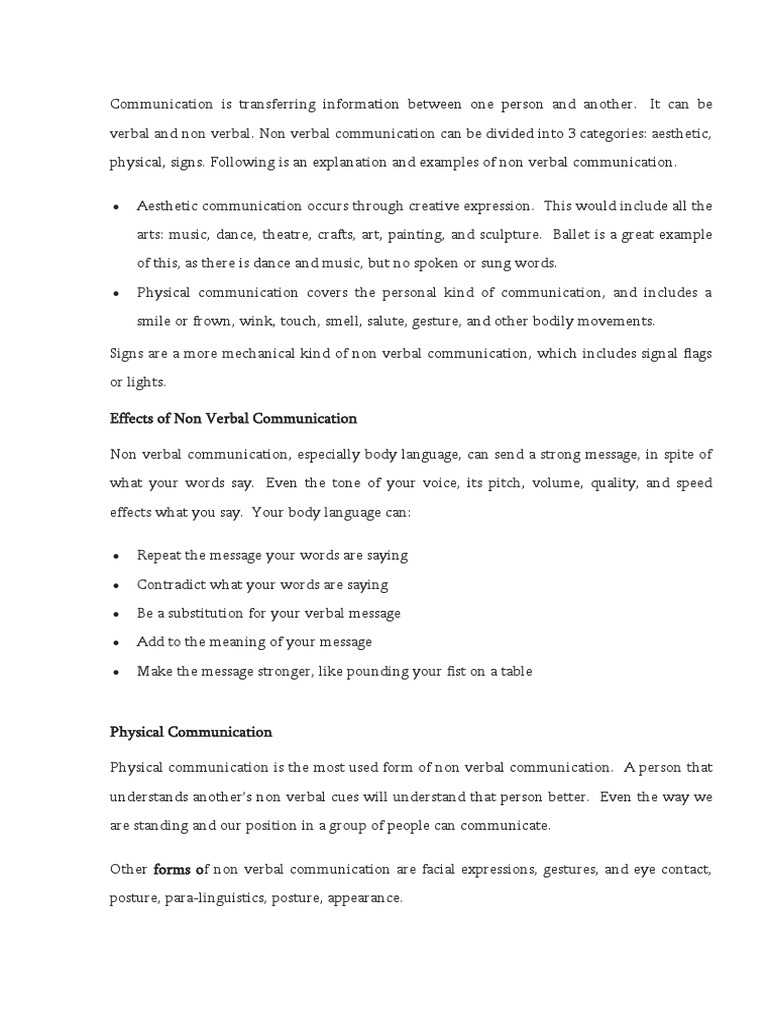 Understanding Nonverbal Communication | PDF | Nonverbal Communication ...