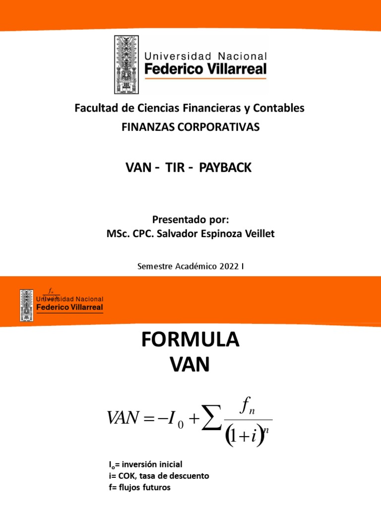 Van Tir Payback | PDF | Valor presente neto | Economias