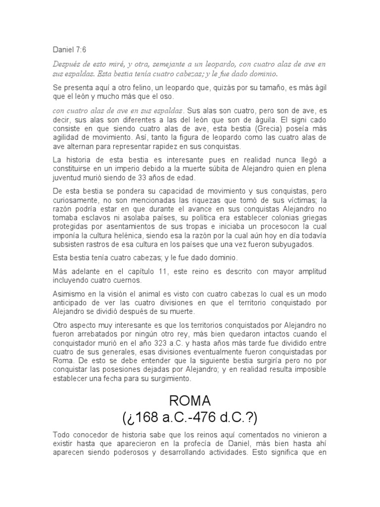 Daniel 7 | PDF | La bestia (revelación) | Alejandro el Grande