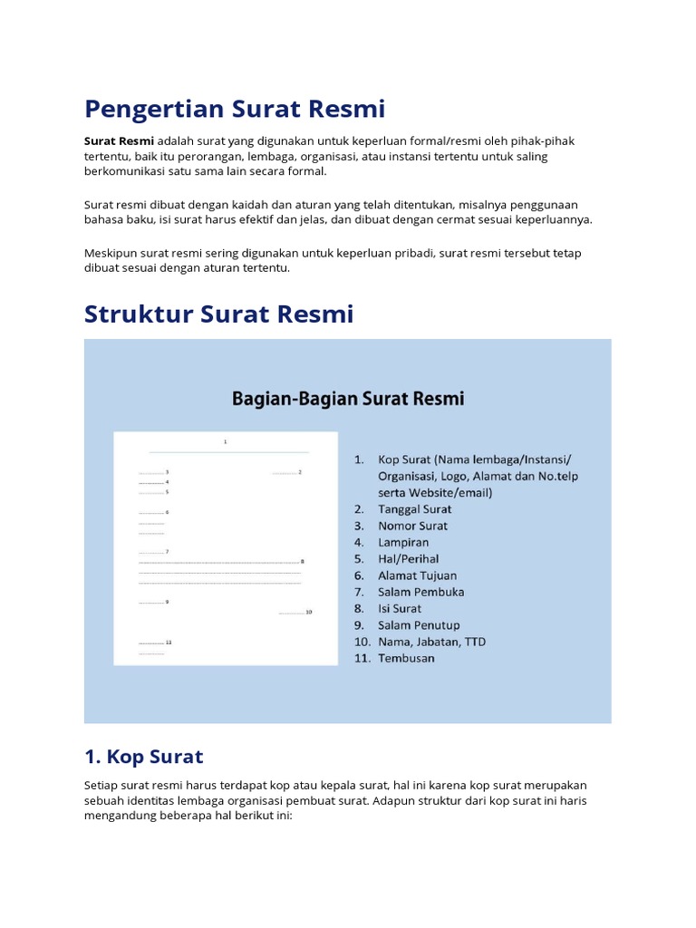 Struktur Penulisan Surat Resmi | PDF