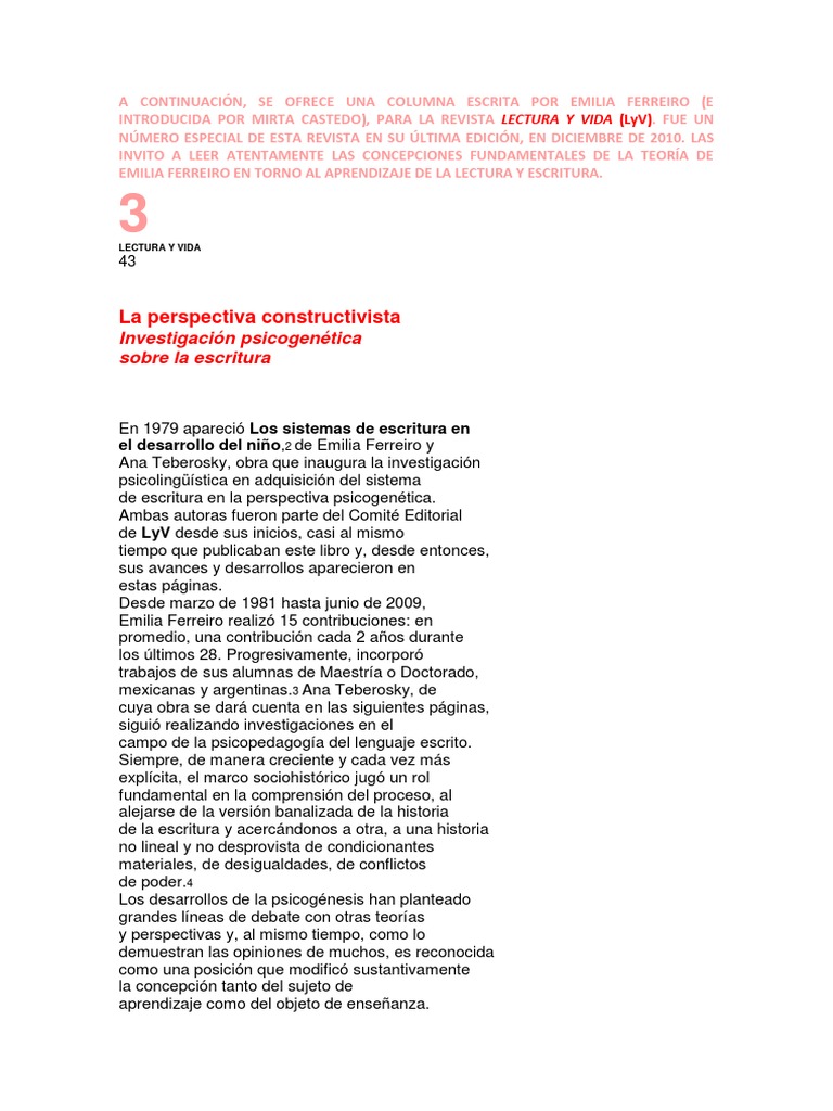 La Perspectiva Constructivista | PDF | Escritura | Pensamiento