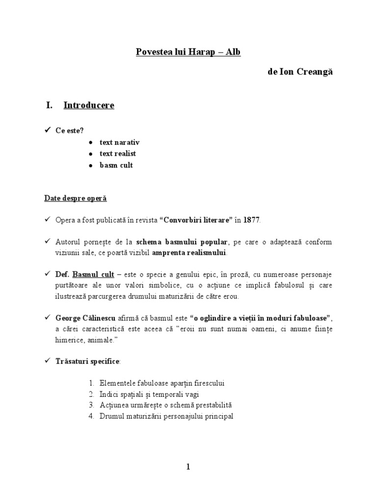 SCHEMA - Povestea Lui Harap - Alb | PDF