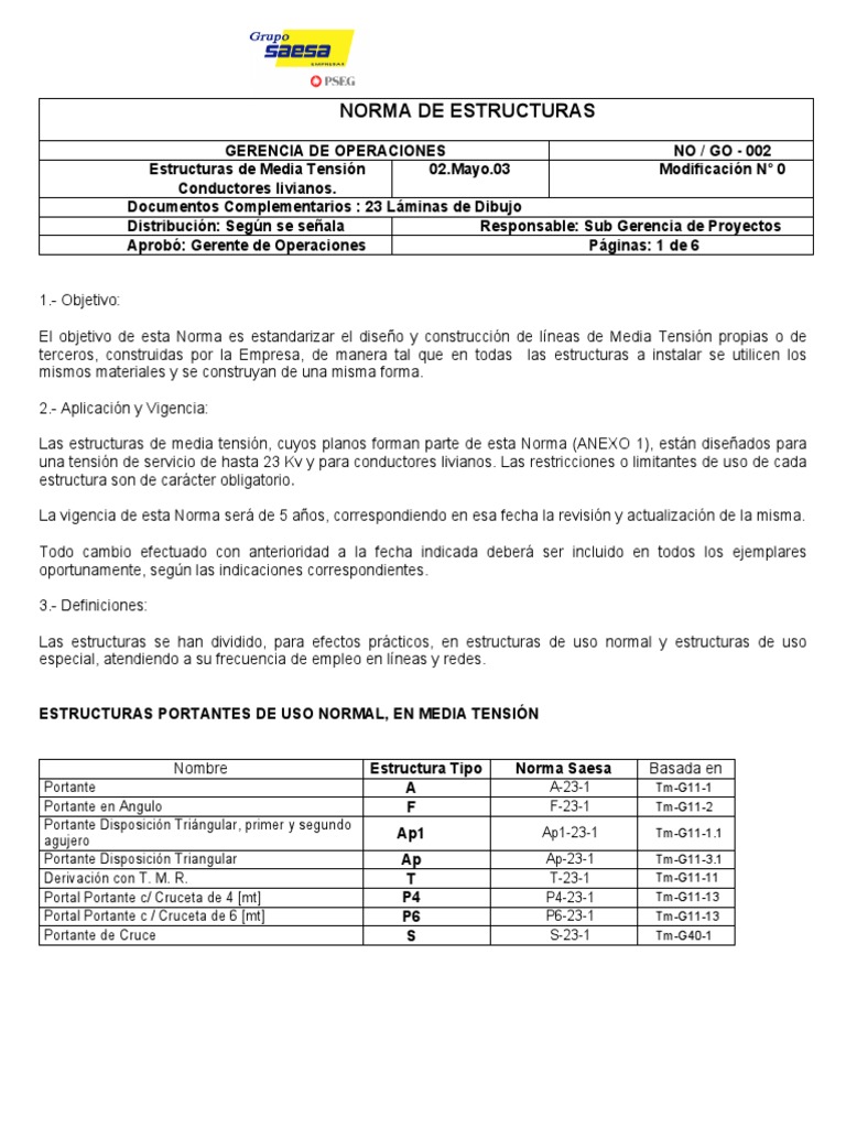 Manual Normas de Estructuras MT Normales | PDF | Cantidades fisicas | Electromagnetismo