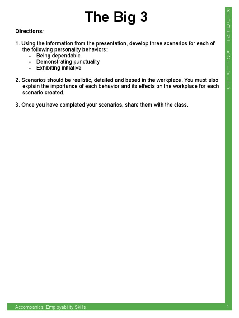 Activity - The Big 3 | PDF