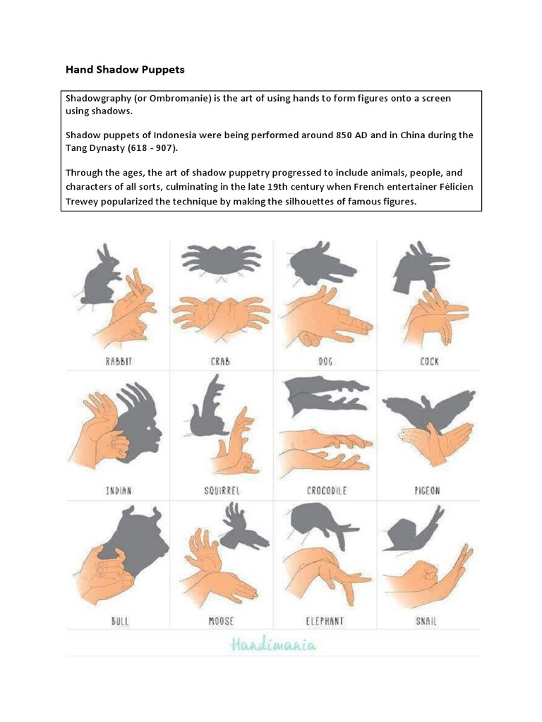 T1 - WK10 - Hand Shadow Puppets | PDF