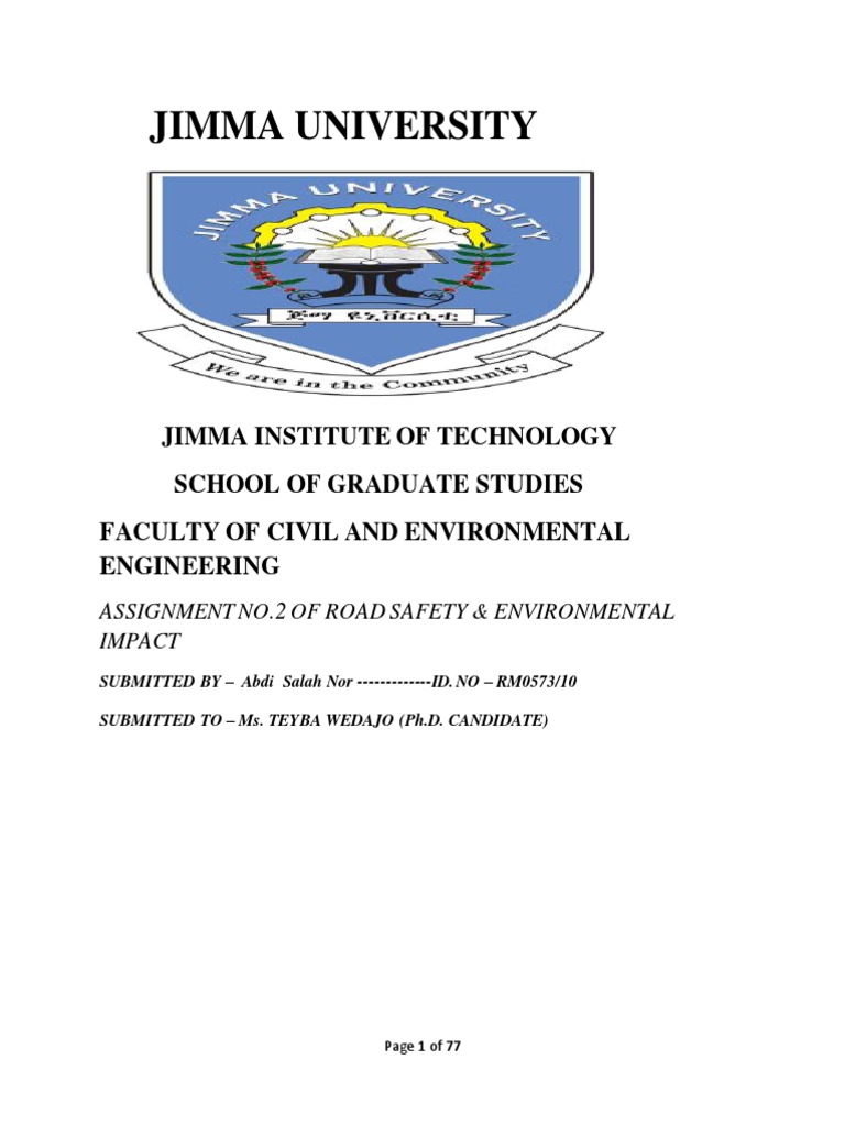 Assignment No.2 Abdi Salah | PDF | Road Traffic Safety | Traffic Collision