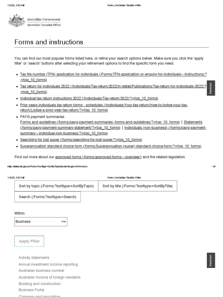 Forms - Australian Taxation Office | PDF | Taxes | Excise