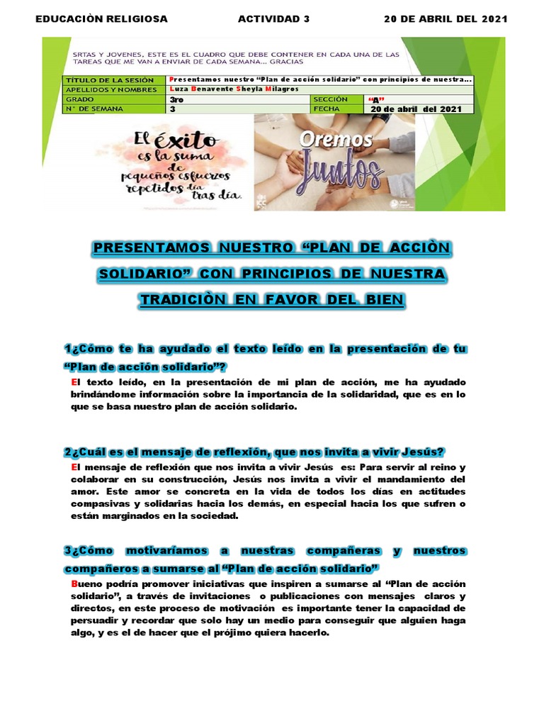 Plan solidario | PDF | Amor