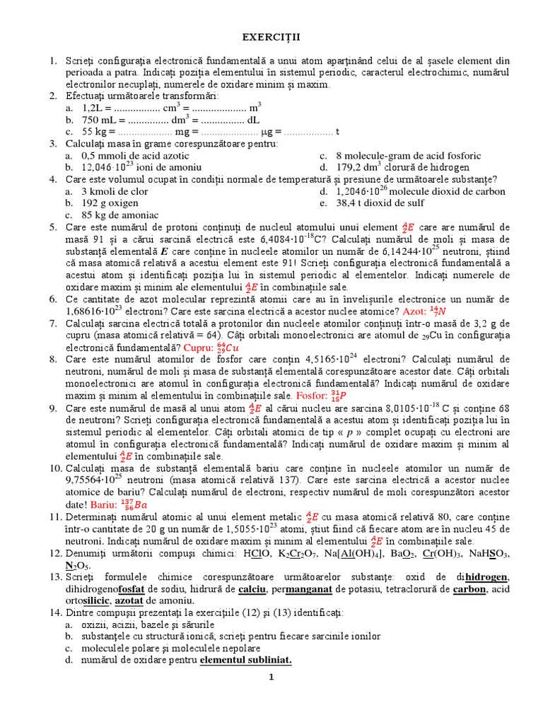 c2 c3 Exercitii 2019 | PDF