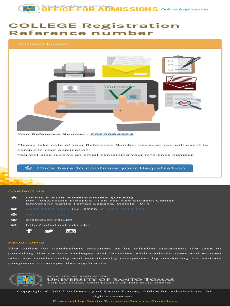 Initial Registration - UST Admission | PDF