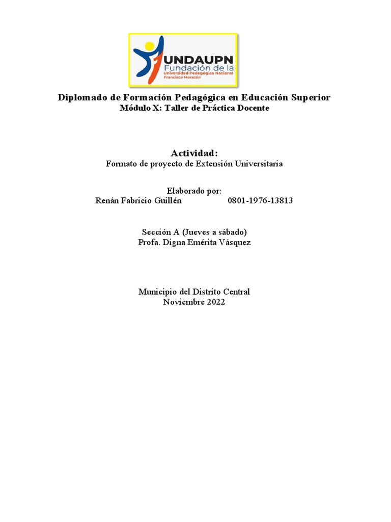 Proyecto de Extensión Universitaria | PDF | Universidad | Science